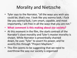 Fight club - Social Context/Approach (Nietzsche) | PPTX