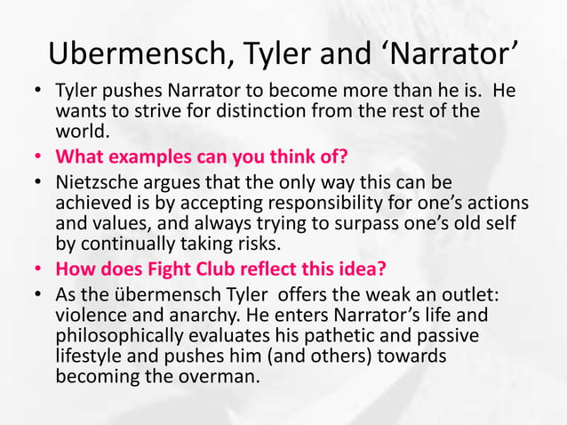 Fight club - Social Context/Approach (Nietzsche) | PPTX
