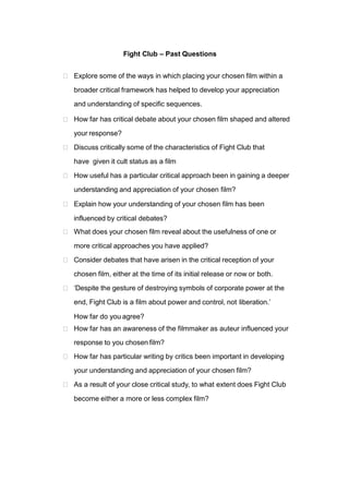 Fight club booklet | PPTX