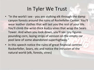 Fight Club - Political Reading | PPT