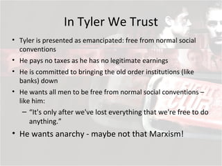 Fight Club Marxism (political critical approach) | PPT