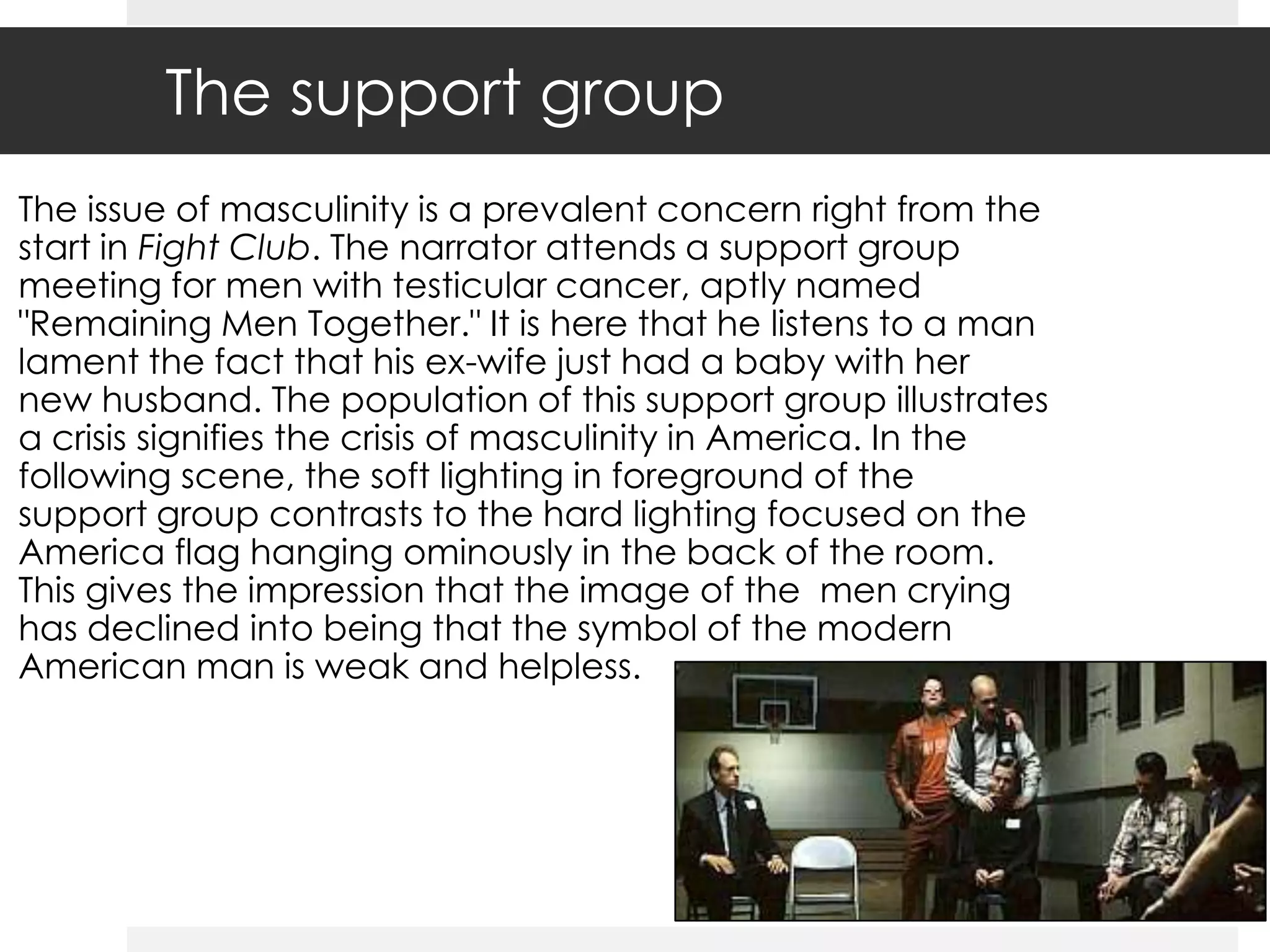 The theme of Masculinity in Fight club | PPTX