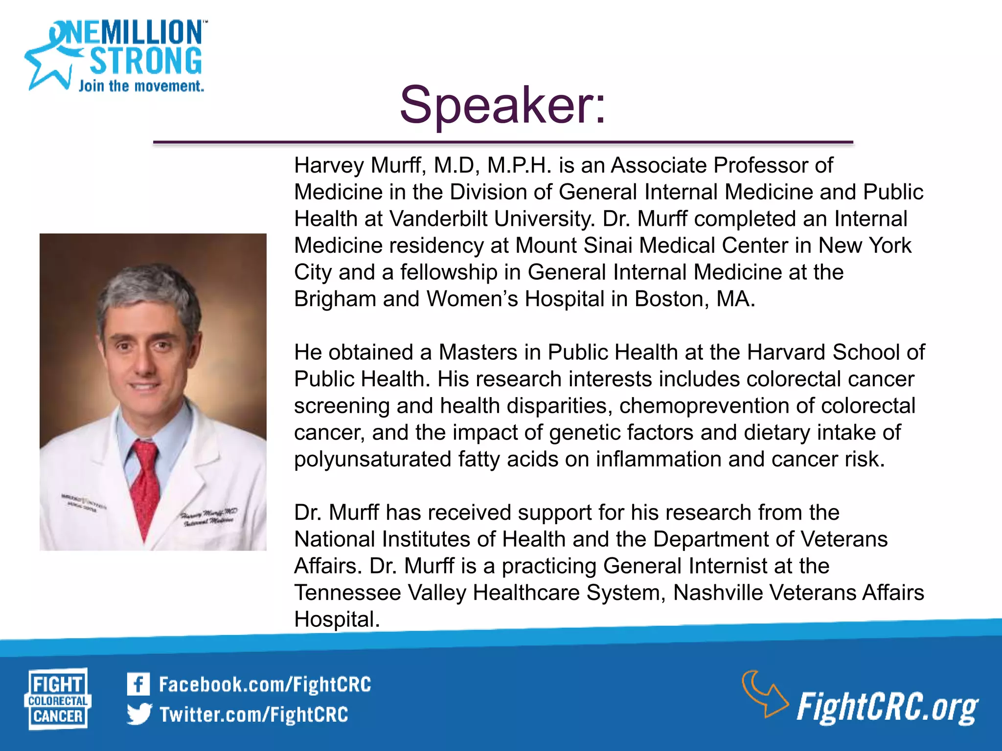 Colorectal Cancer Risk & Risk Reduction: Jan 2017 #CRCWebinar | PPTX