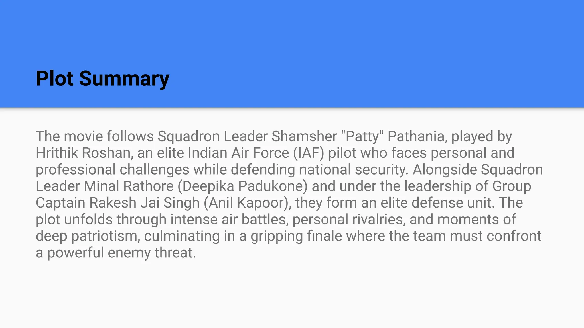 Fighter - A Bollywood Movie Review - A detailed review of Siddharth ...