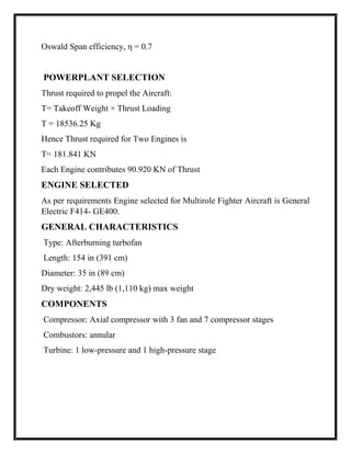 Fighter jet design and performance calculations by using the case ...