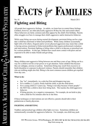 Fighting and biting children | PDF