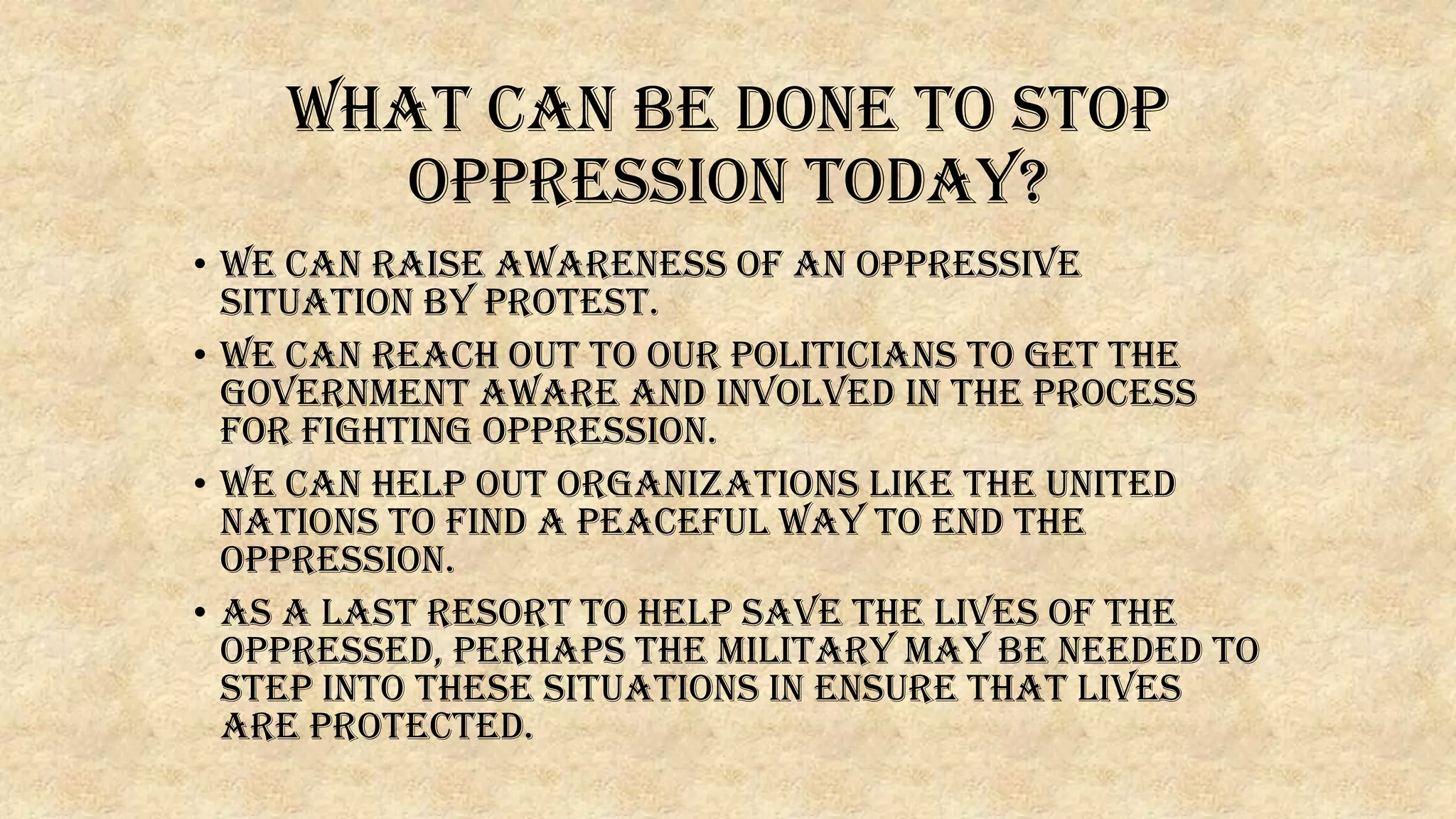 Fighting oppression | PPTX