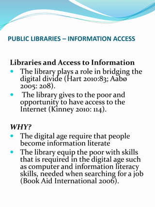 Fighting poverty, fighting illiteracy, the library solution | PDF