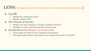 Fighting spam using social gate keepers | PPT