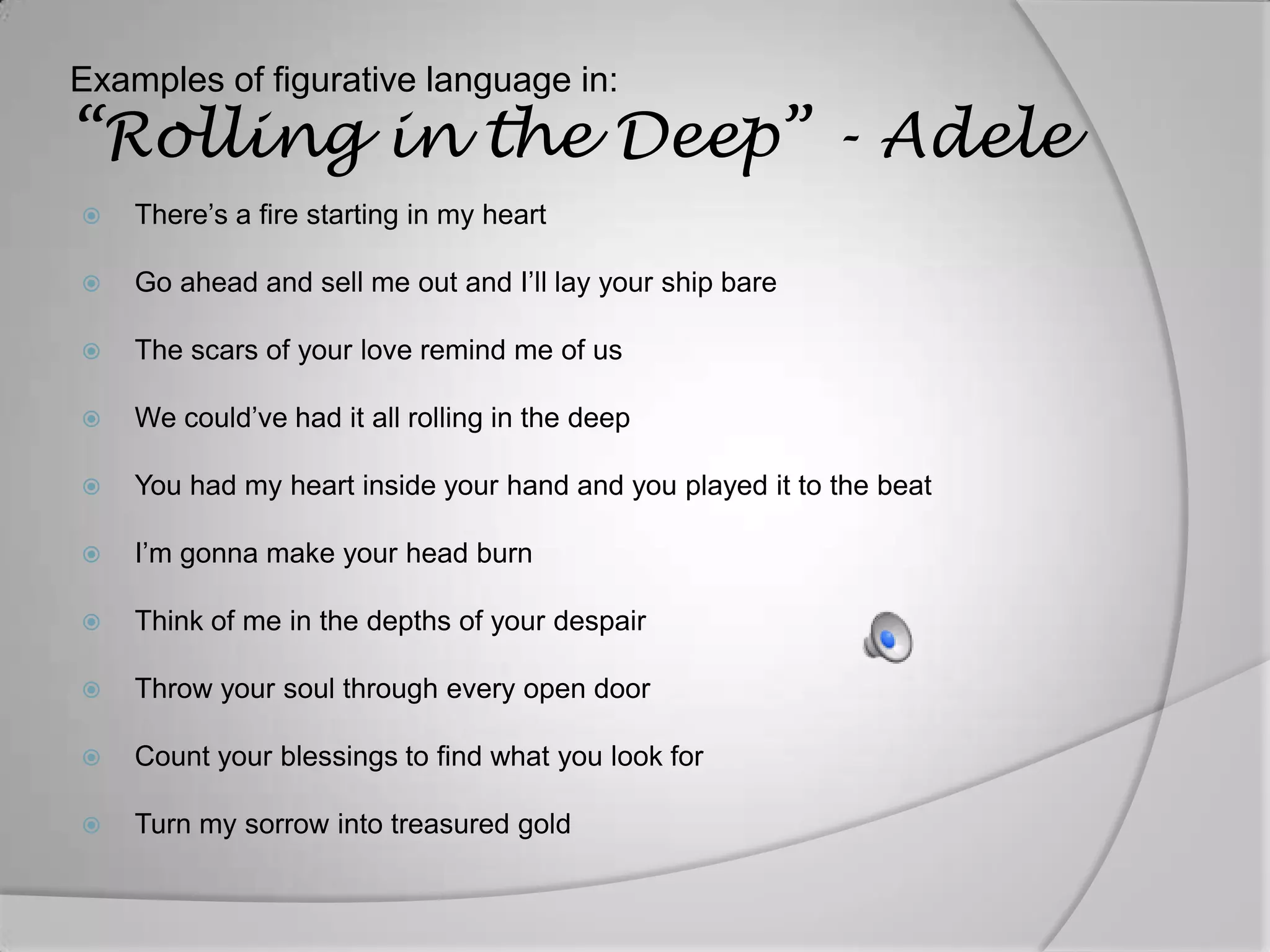 Figurative Language in Songs | PPTX