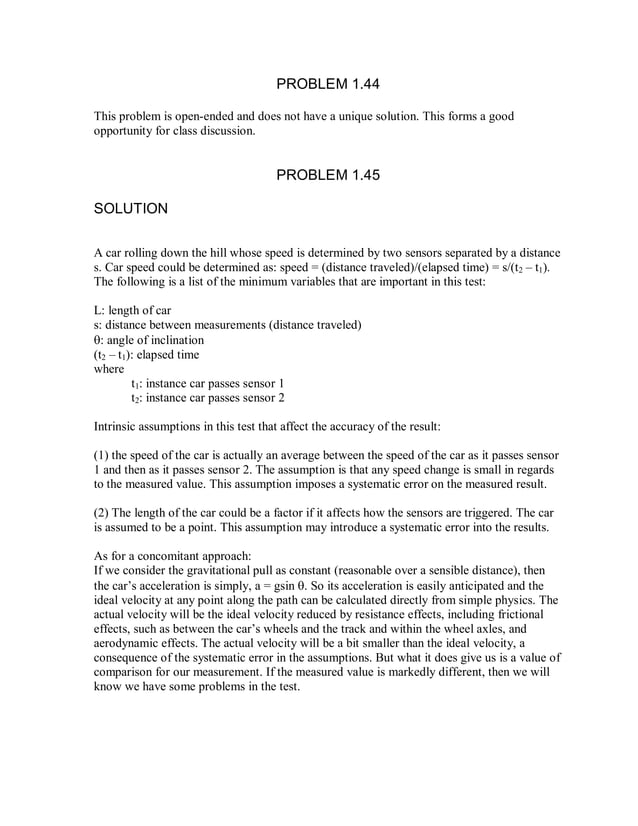 Theory and Design for Mechanical Measurements solutions manual Figliola ...