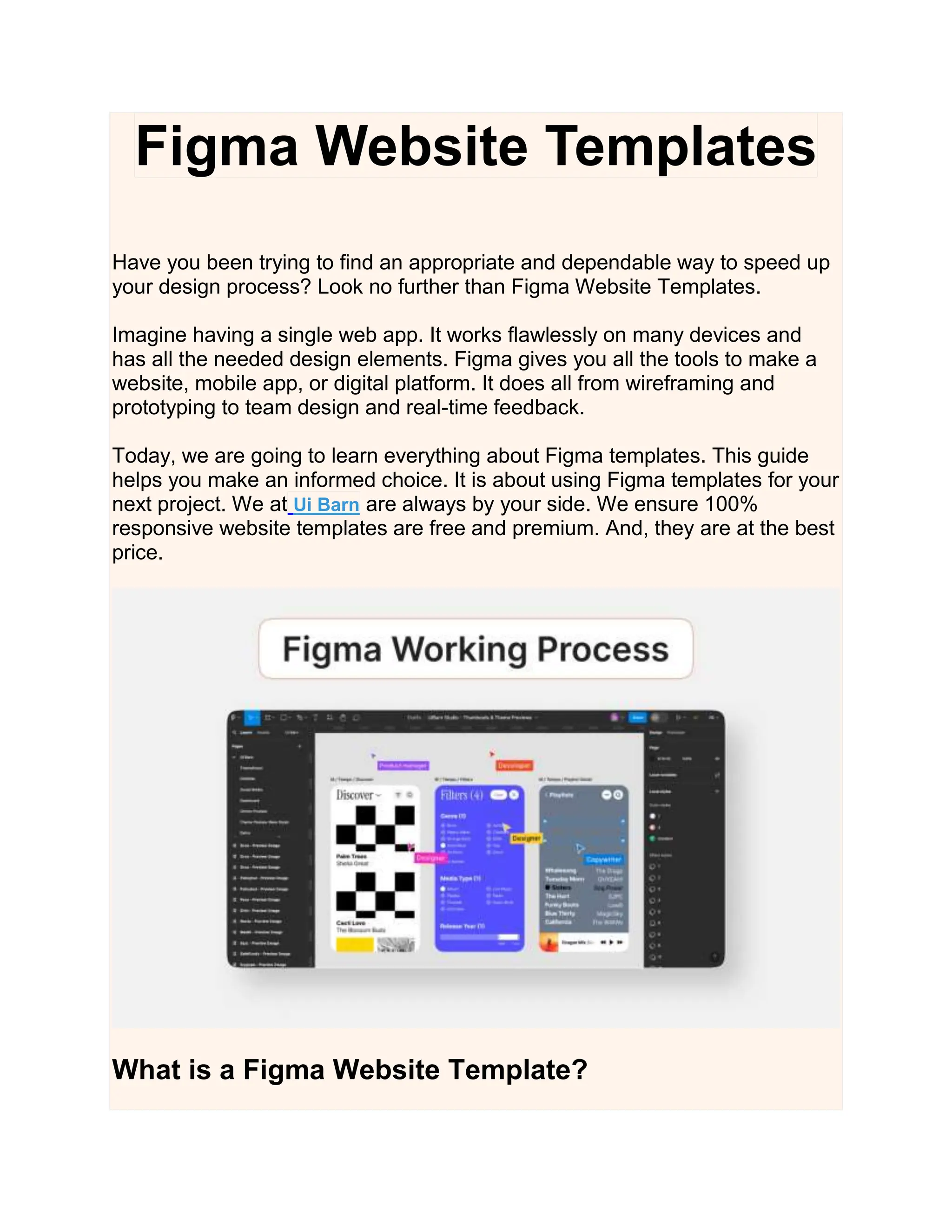 Free Figma Website Templates from uibarn | PDF