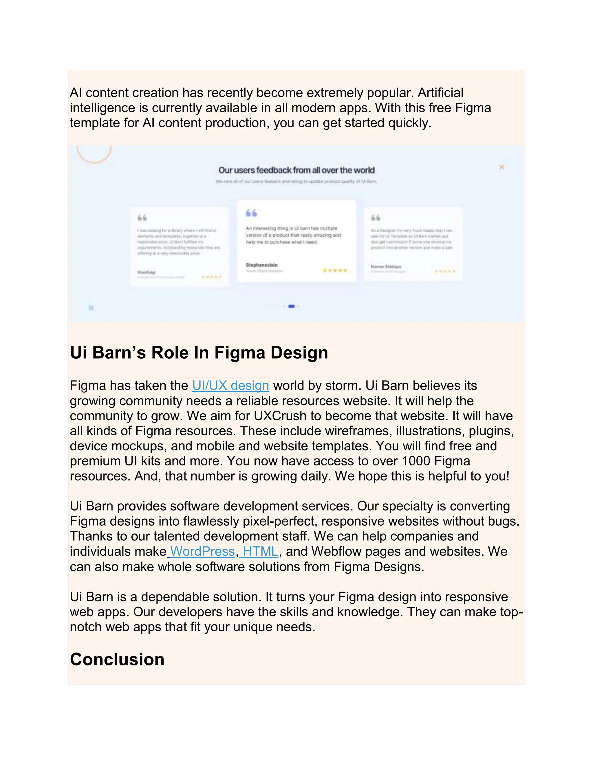 Free Figma Website Templates from uibarn | DOCX