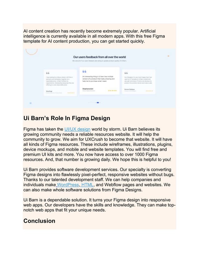 Free Figma Website Templates from uibarn | PDF