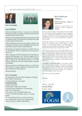 FOGSI-FIGO CONNECTION newsletter-2013 JAN-APRIL ISSUE........ | PDF