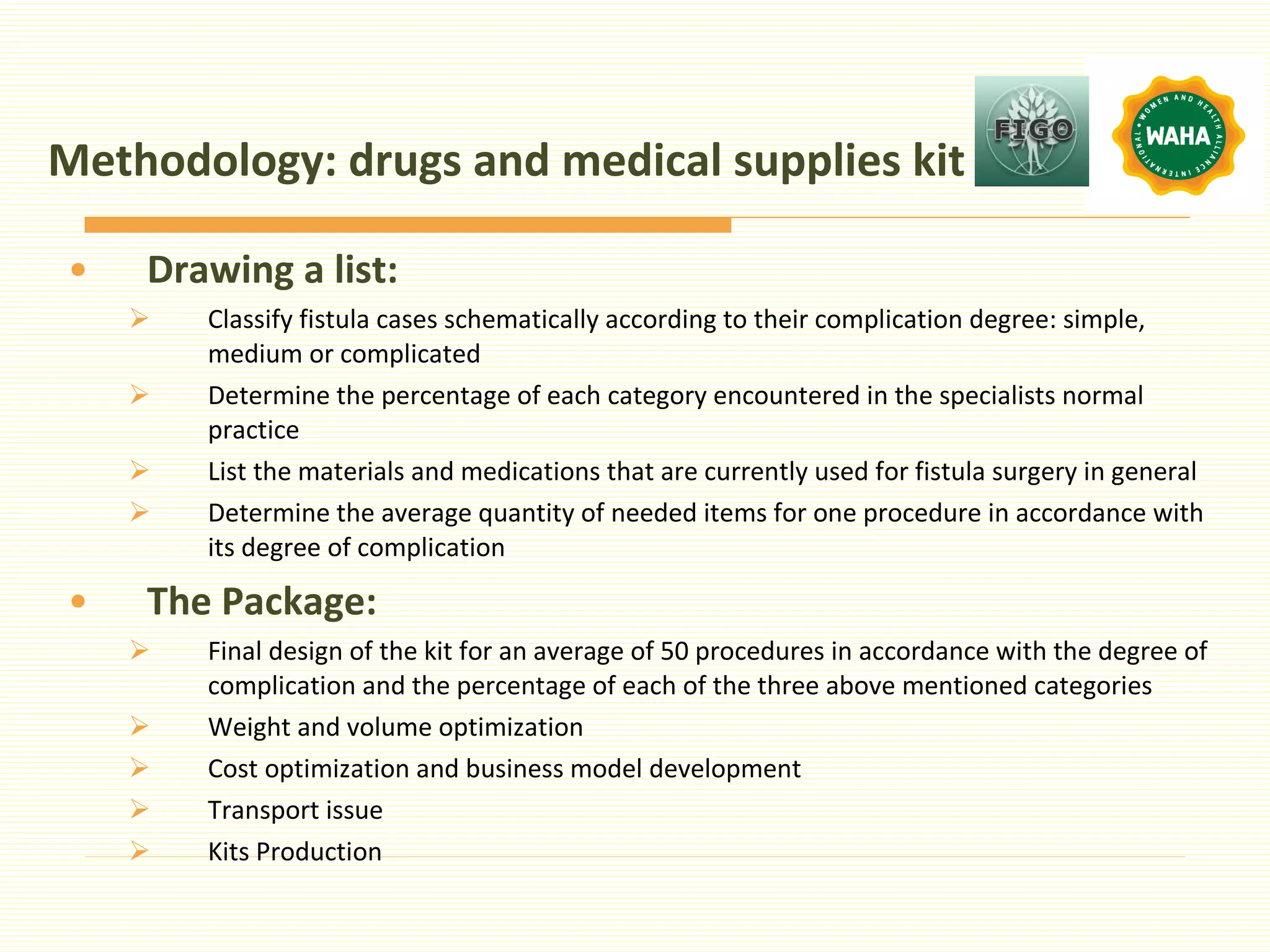 Fistula kit by Figo and WAHA | PPT