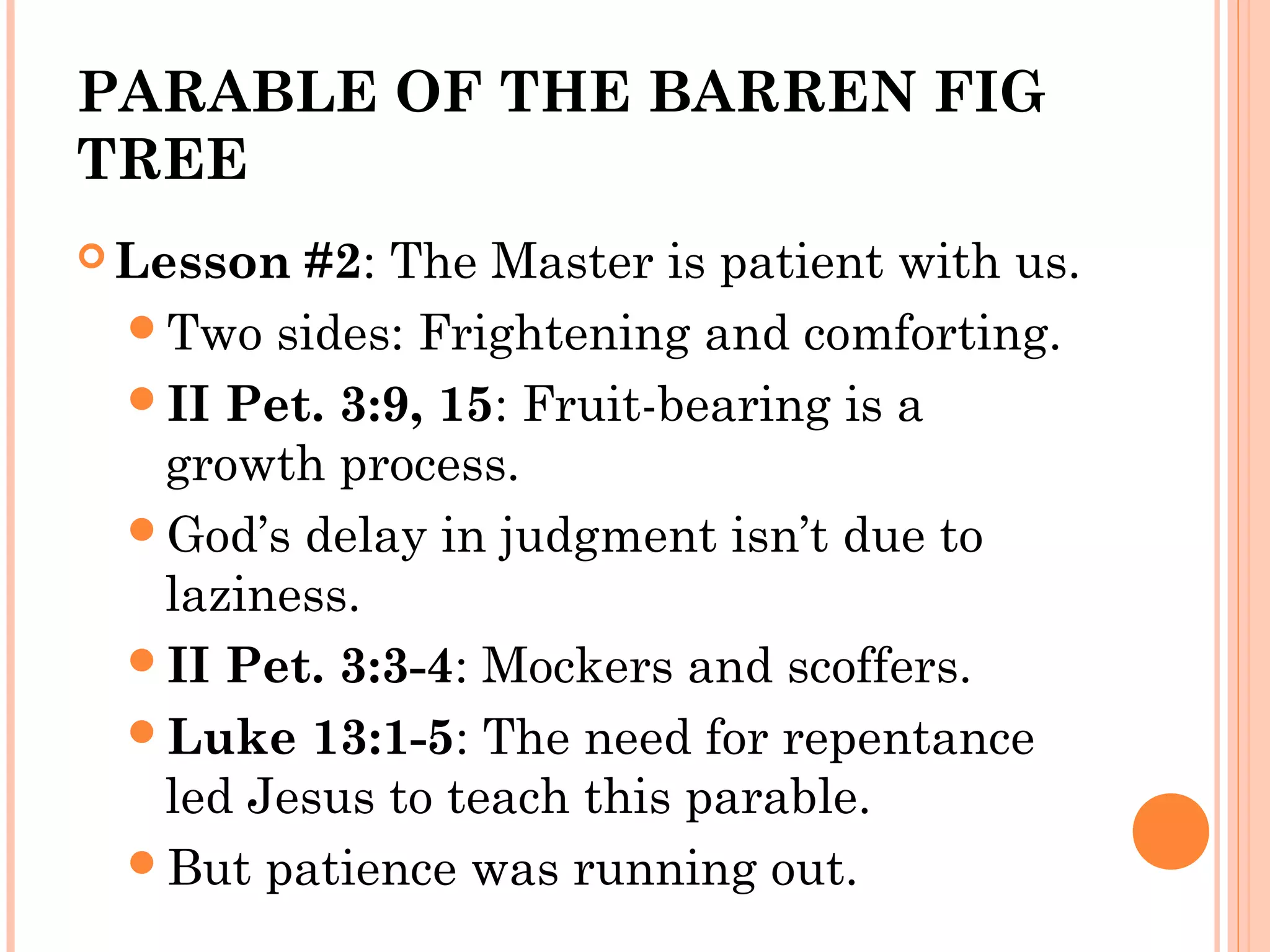 The Parable of the Barren Fig Tree | PPT