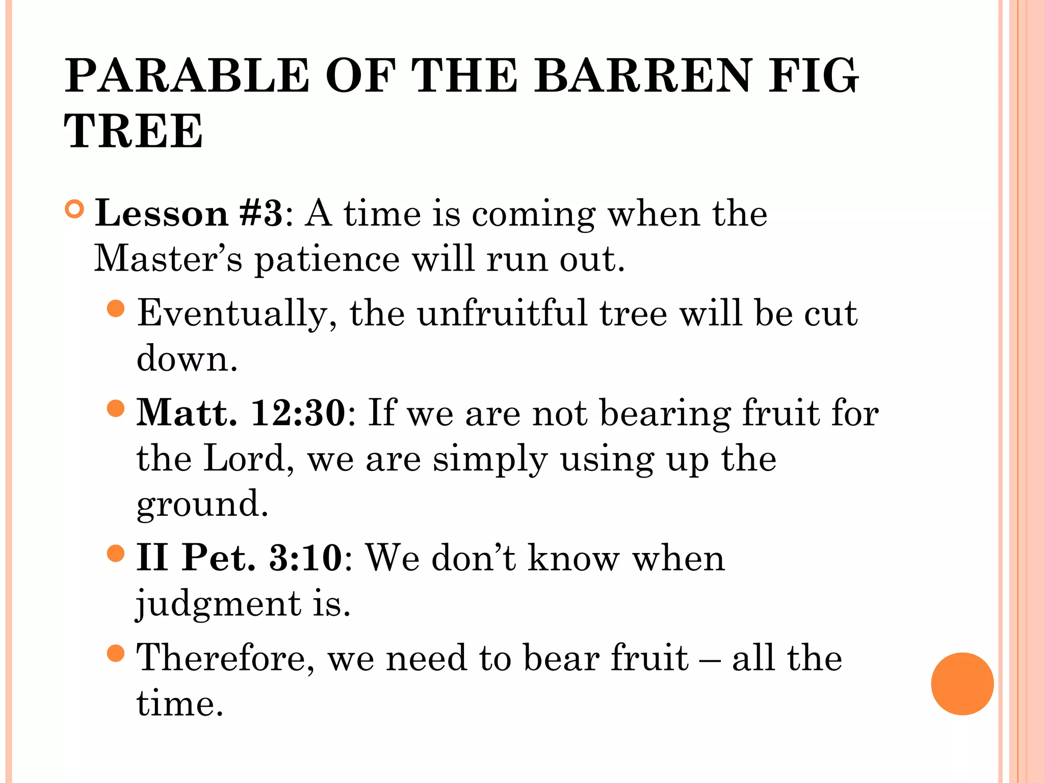 The Parable of the Barren Fig Tree | PPT