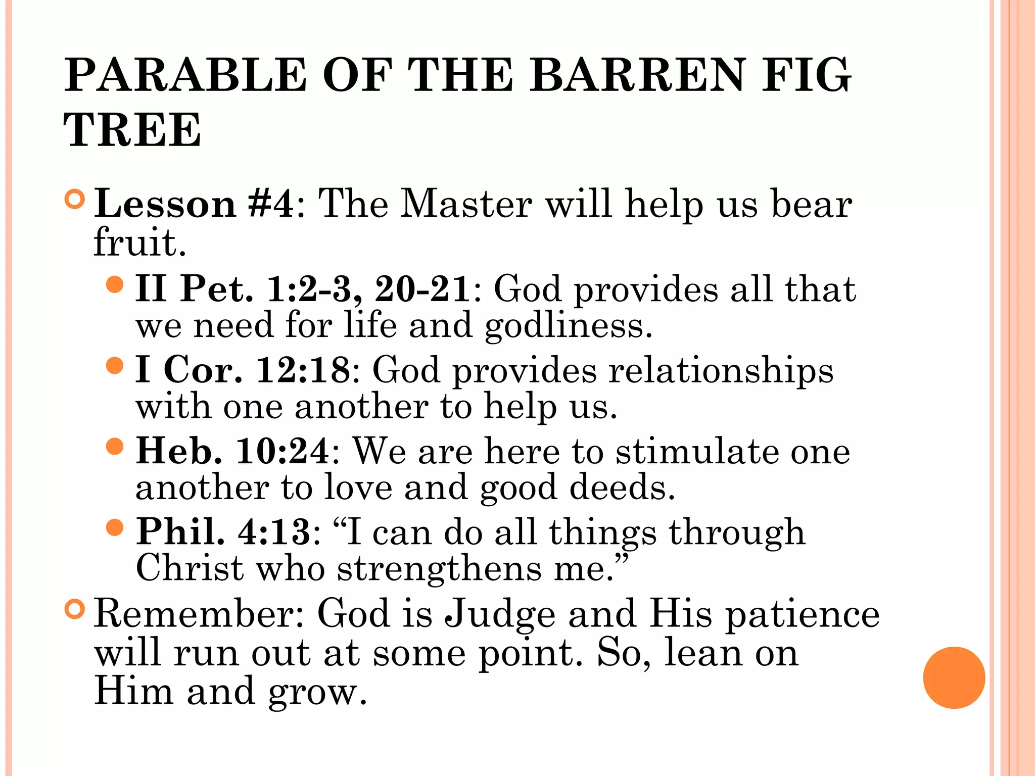 The Parable of the Barren Fig Tree | PPT