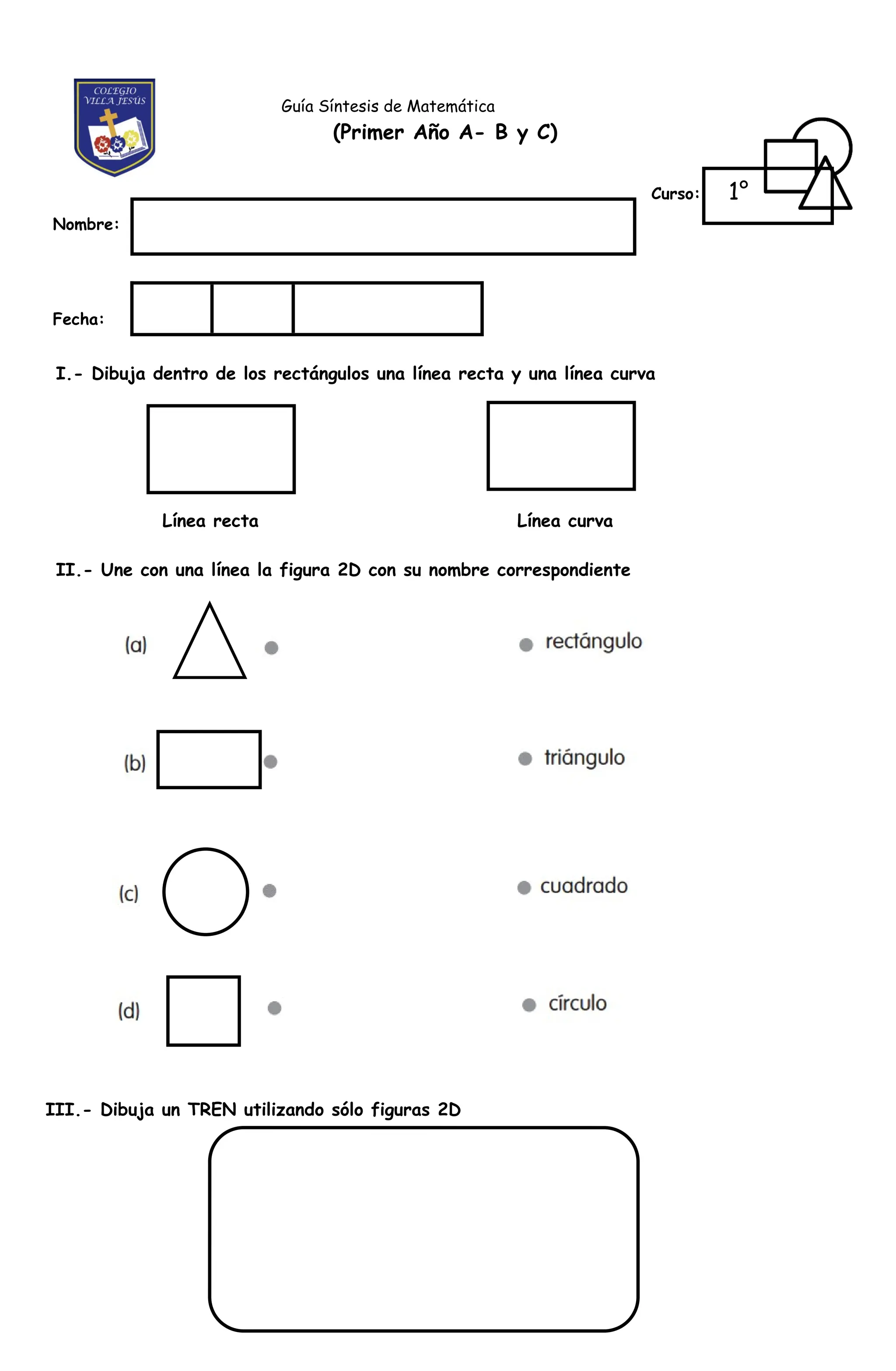 figuras 2D y 3D guia de estudio segundo basico | DOCX