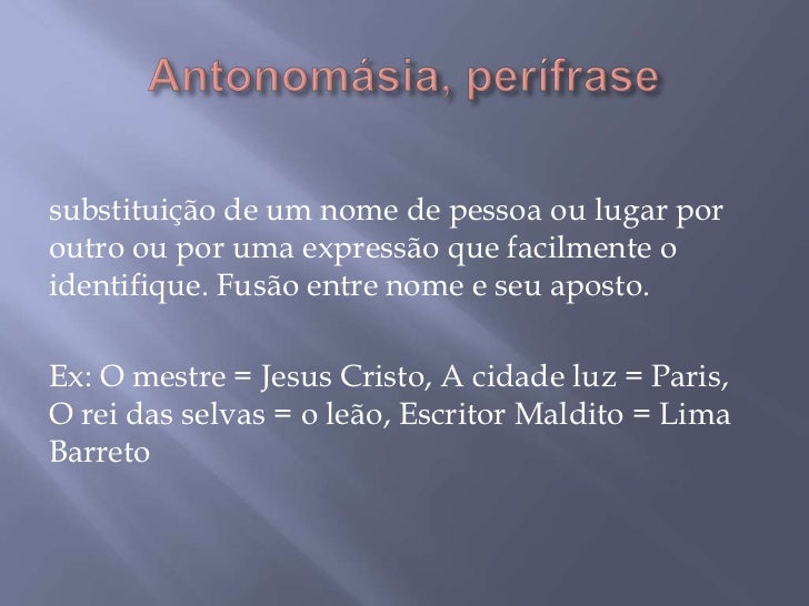 Antonomasia Definicion