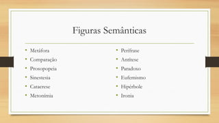 Figuras de Linguagem: metáfora, metonímia, eufemismo, e hipérbole | PPTX