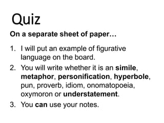 FIGURATIVE LANGUAGE in Literature writingpptx | PPT