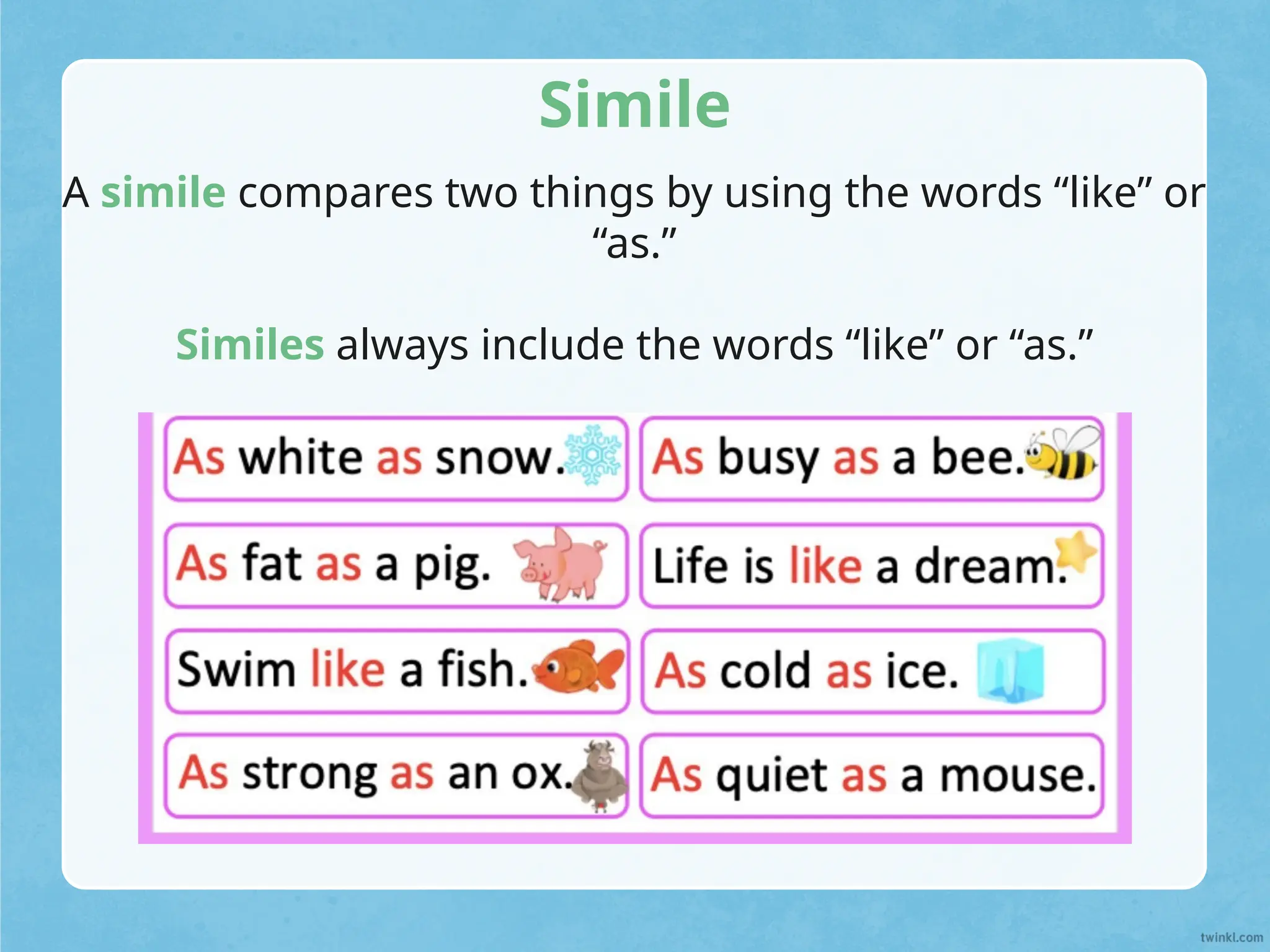 Figurative language slides for 3rd grade | PPTX