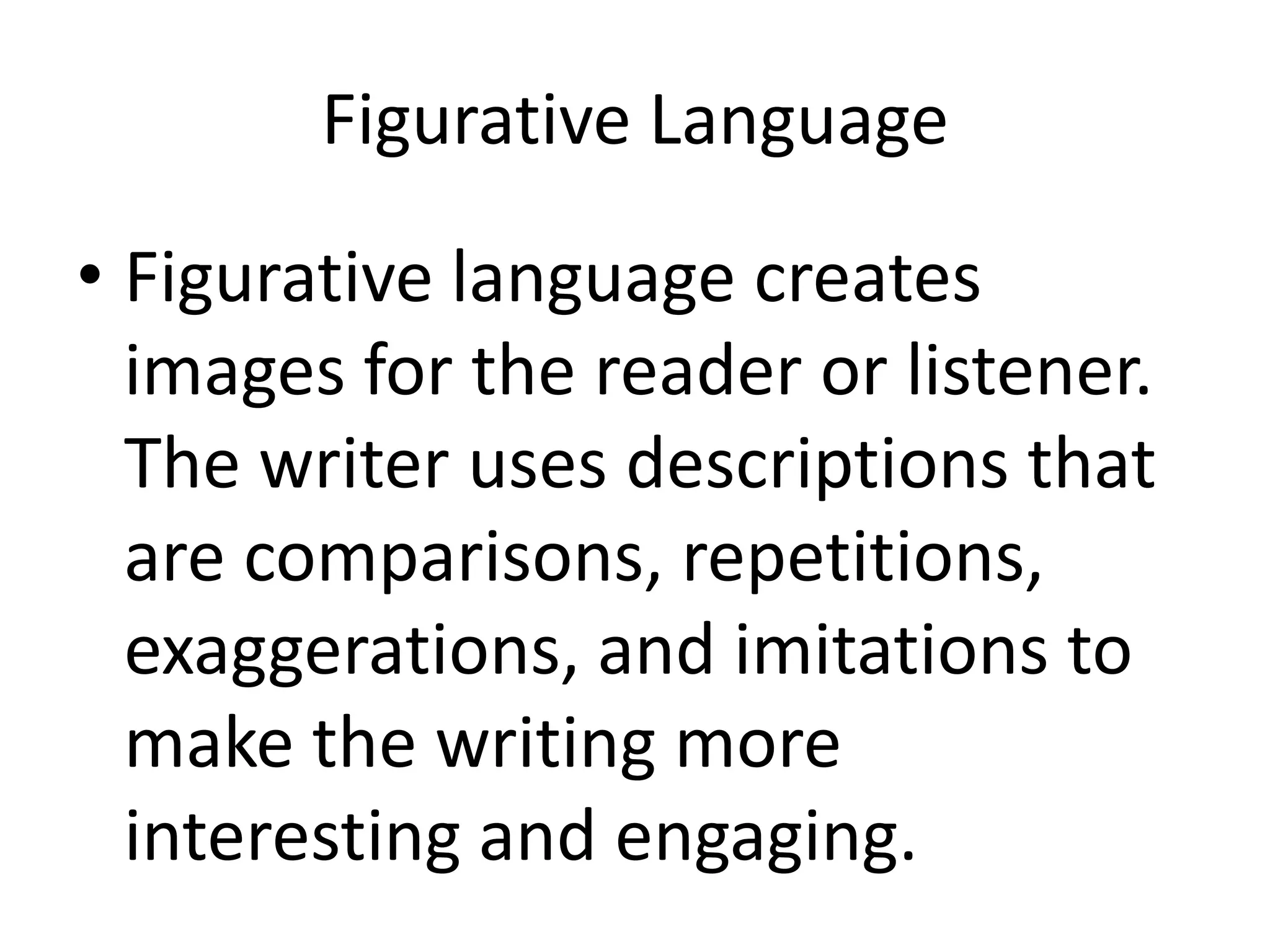 Figurative language simile, metaphor, personification, hyperbole | PPTX