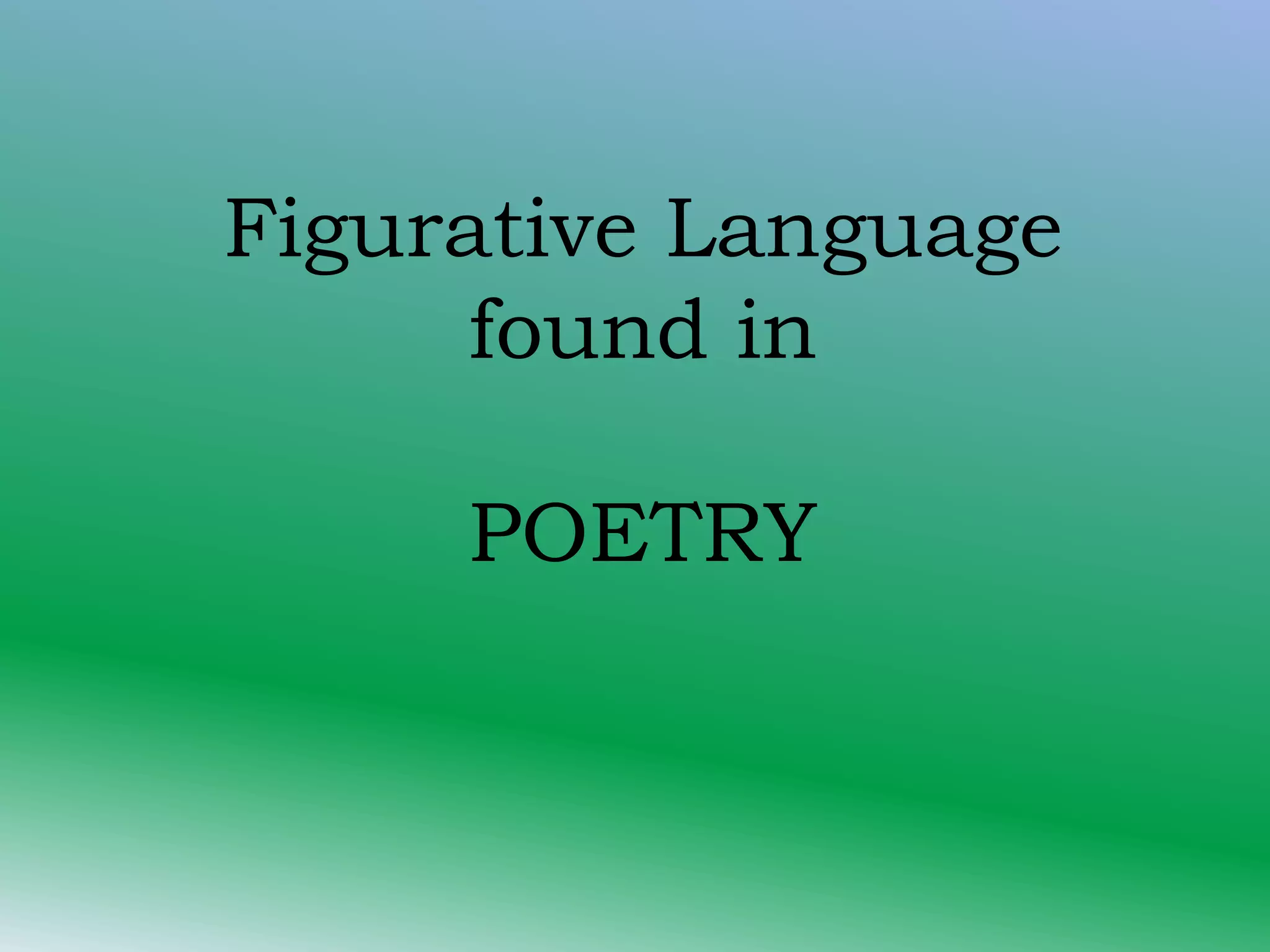 Figurative Language in Poetry | PPTX