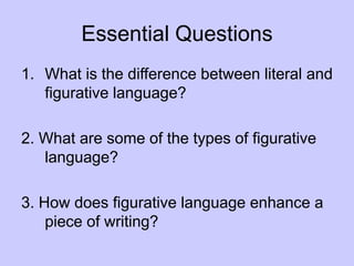 Figurative Language Learning Segment | PPTX
