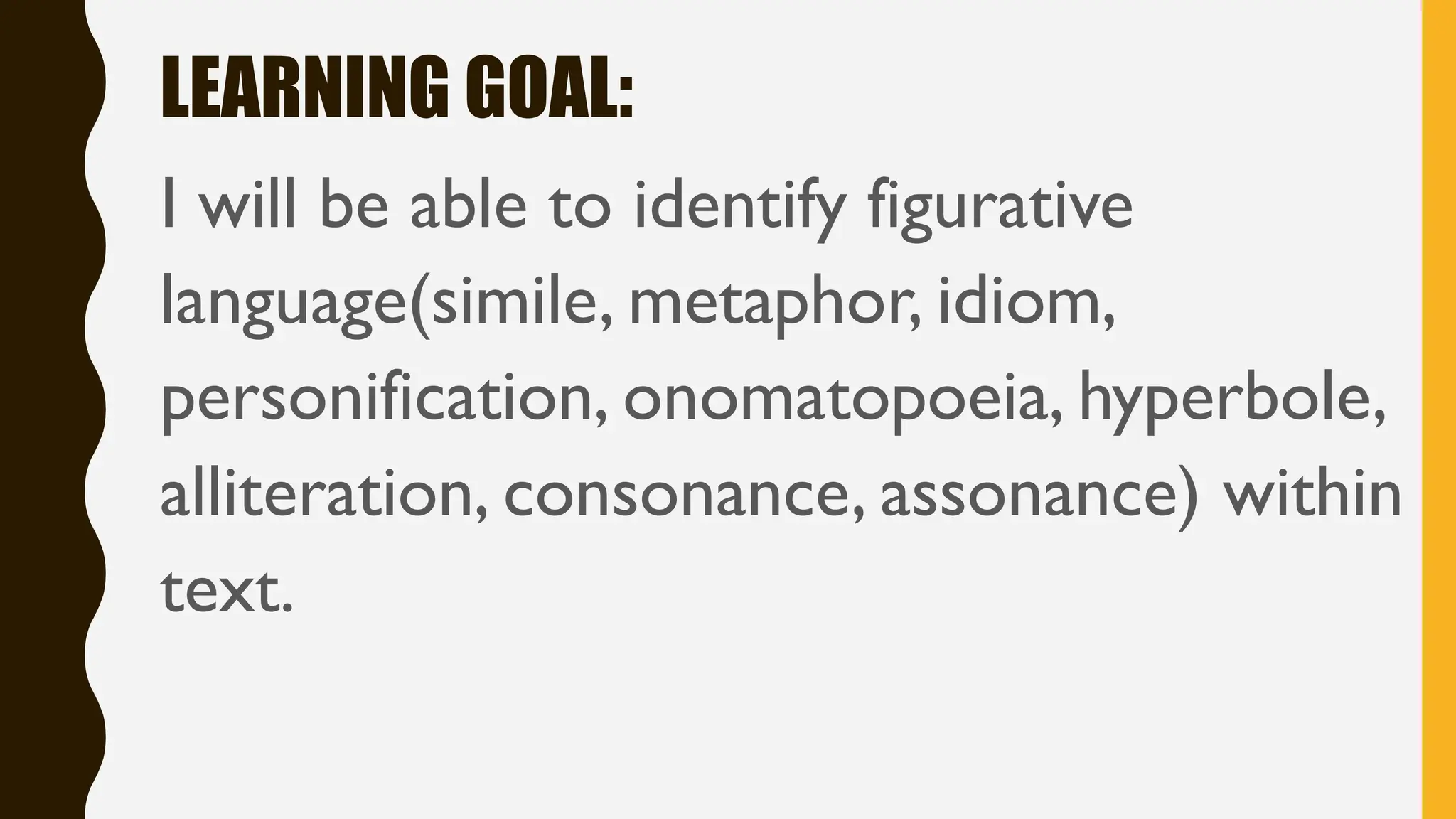 Figurative Language examples - Language Arts ESL | PDF