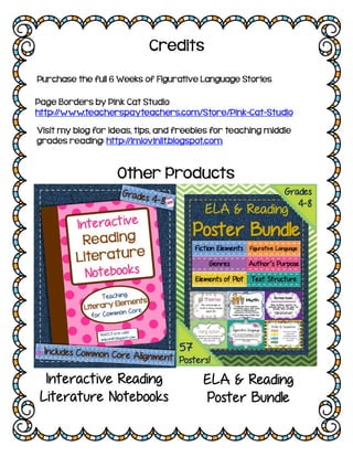 Figurative languagestoriesforclosereadingfree completeweek1-1 | PDF