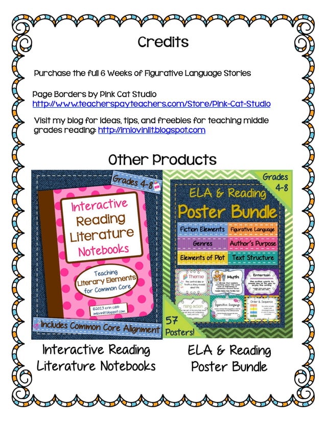 Figurative languagestoriesforclosereadingfree completeweek1-1 | PDF ...