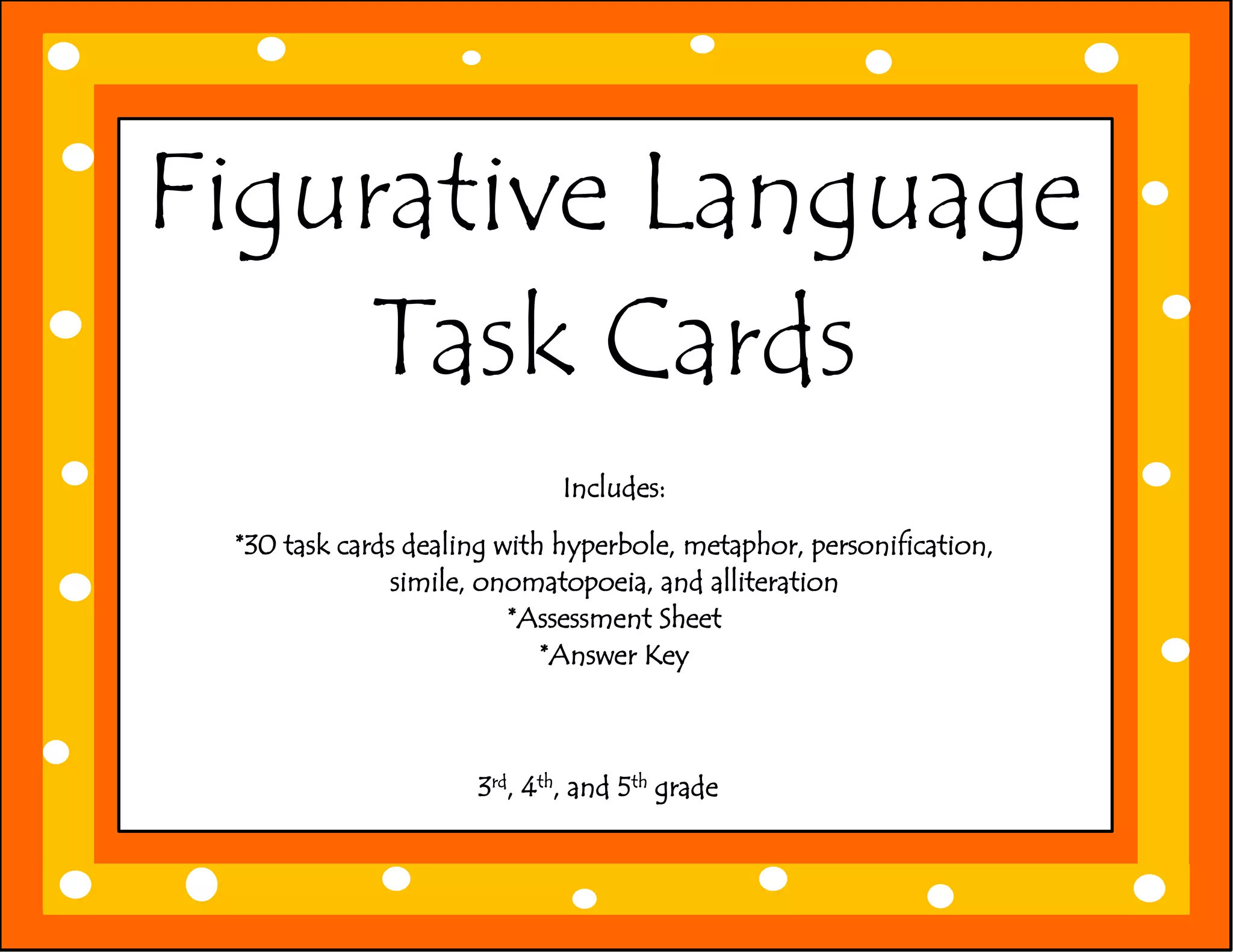 Figurative languagetaskcards 1 | PPT