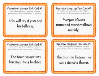 Figurative languagetaskcards 1 | PPT