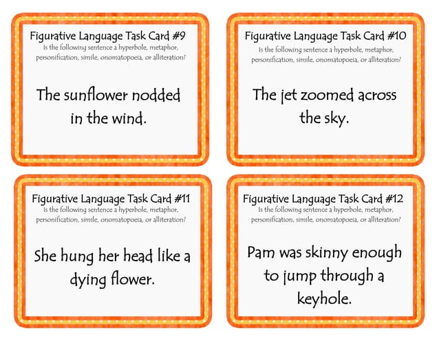 Figurative languagetaskcards 1 | PPT