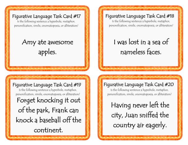 Figurative languagetaskcards 1 | PPT