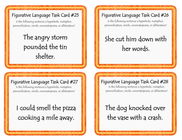 Figurative languagetaskcards 1 | PPT