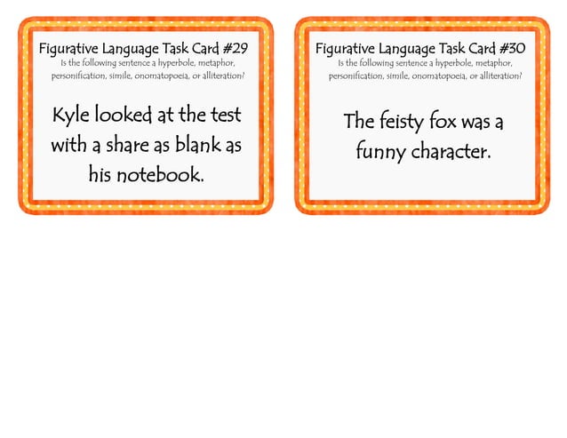 Figurative languagetaskcards 1 | PPT