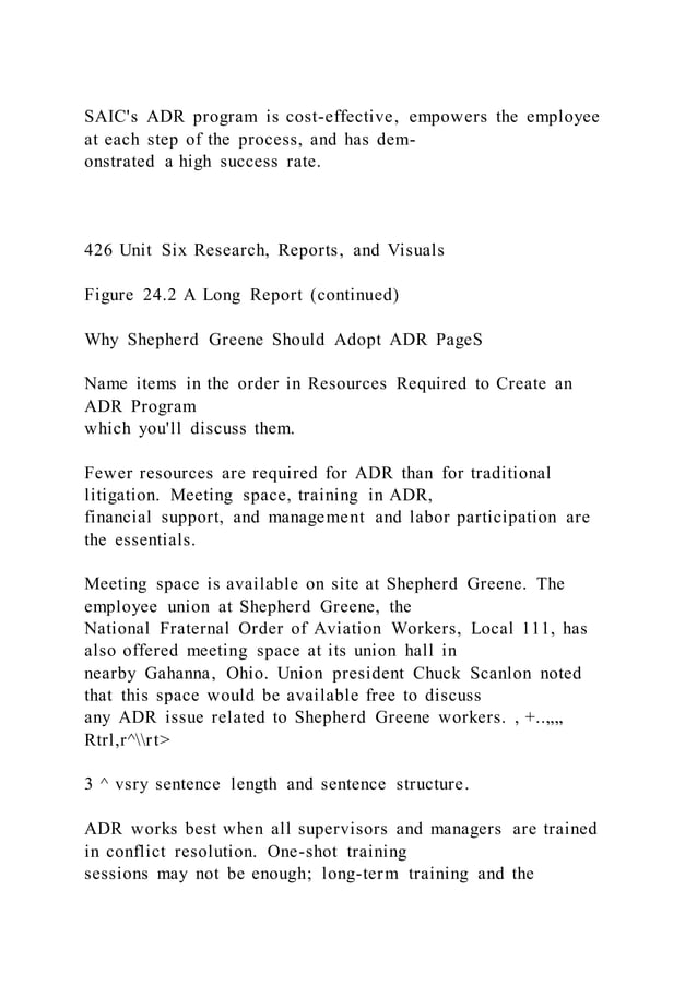 Figure 24.2 A Long ReportCenter each line. Use a ar | DOCX