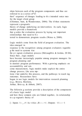 Figure 31.1 Logic Model Logic Models Karen A. Rand | PDF
