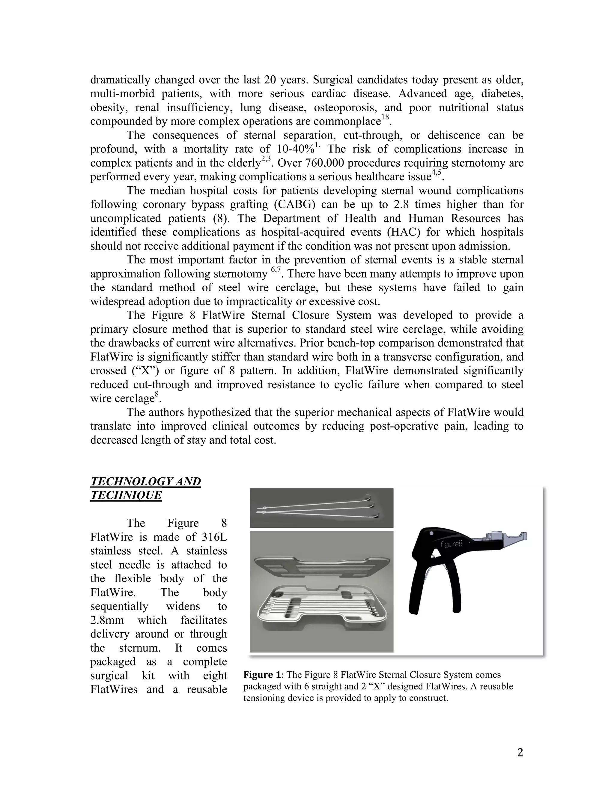 Prospective Pilot Study: Figure 8 FlatWire Sternal Closure System | PDF