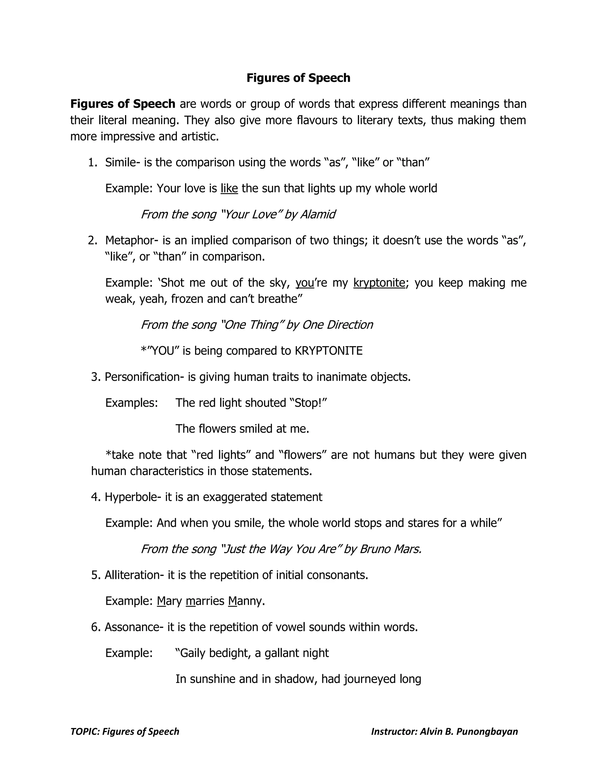 Figures of Speech | PDF