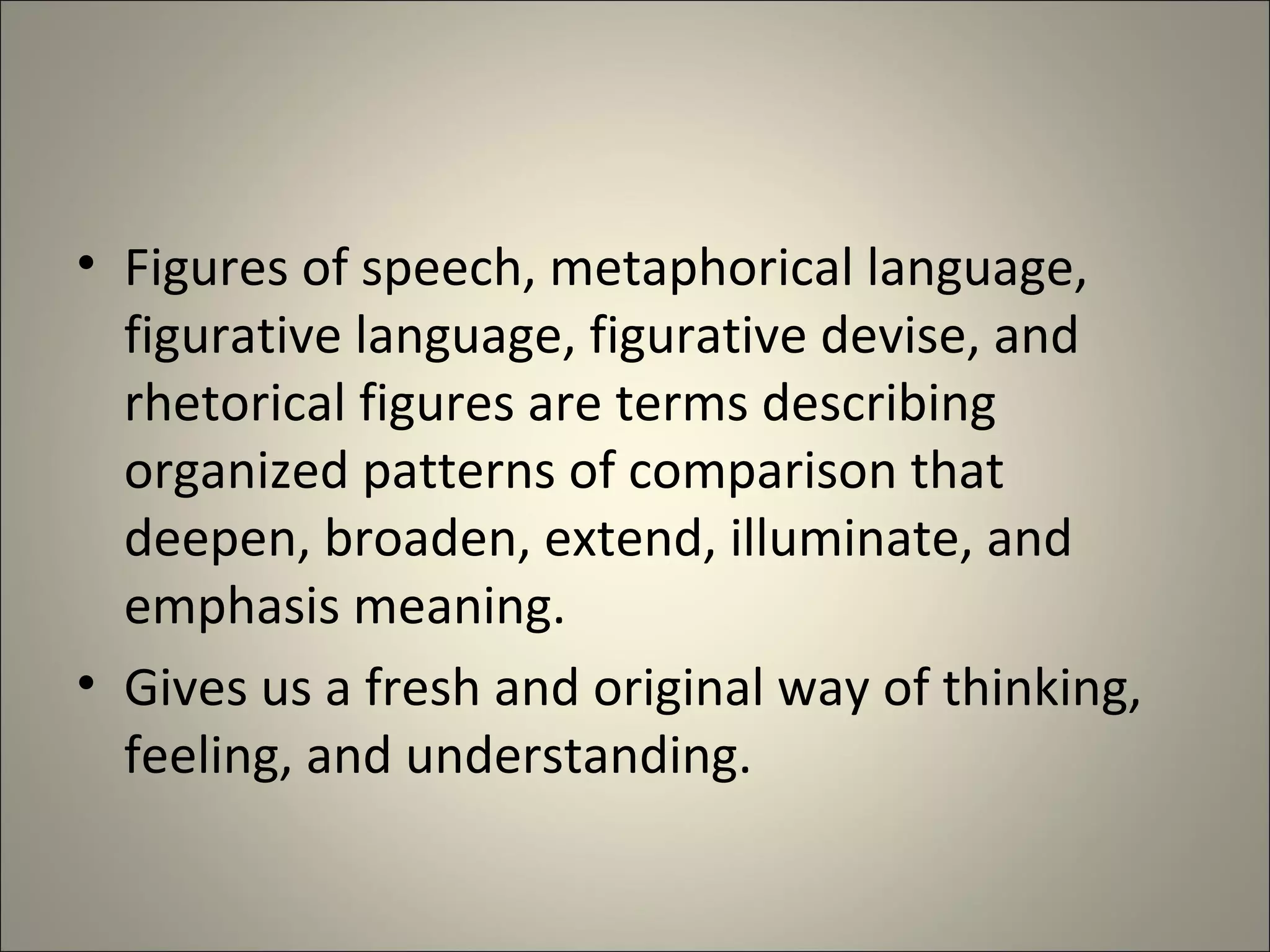 Figures of speech, or metaphorical language | PPT