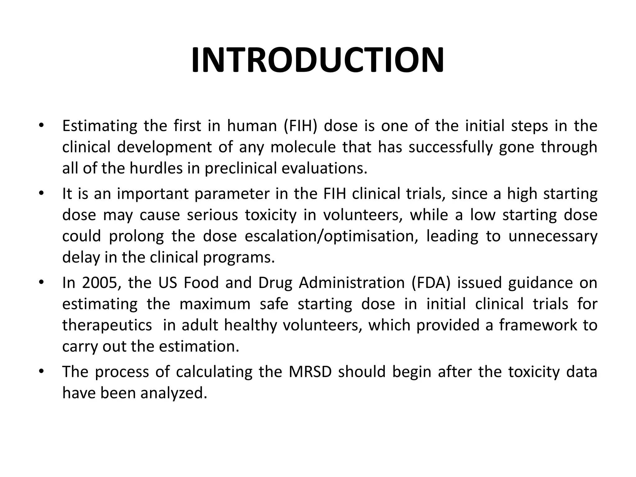 First in Human dose | PPTX