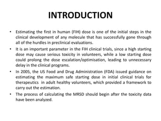 First in Human dose | PPTX