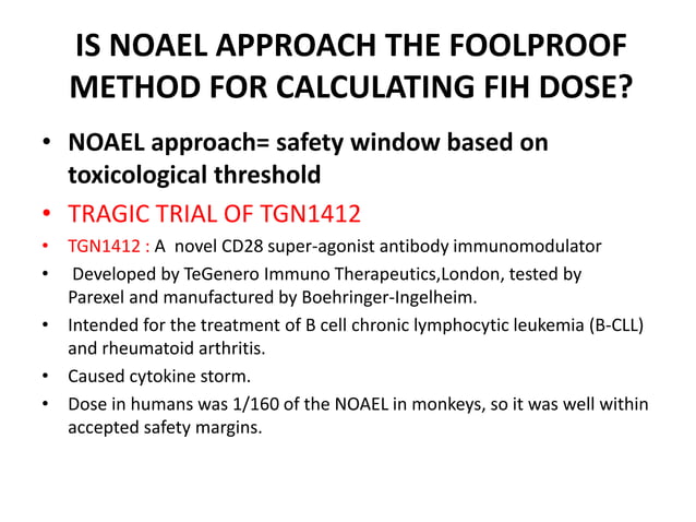 First in Human dose | PPTX | Chemistry | Science