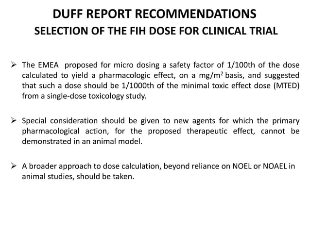 First in Human dose | PPTX | Chemistry | Science