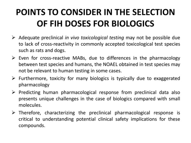First in Human dose | PPTX | Chemistry | Science